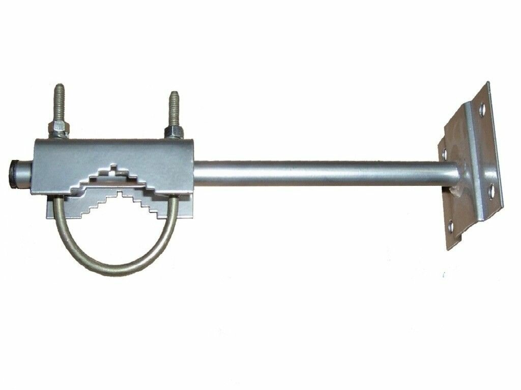 Кронштейн антенный "КРОНШТЕЙН-3" серебристый для крепления мачт диаметром 32мм, 51мм к стене