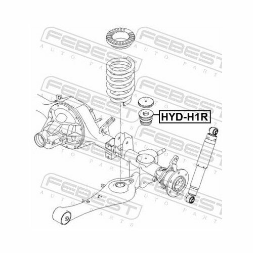 Листовая рессора, дополнительная рессора, FEBEST HYD-H1R (1 шт.)