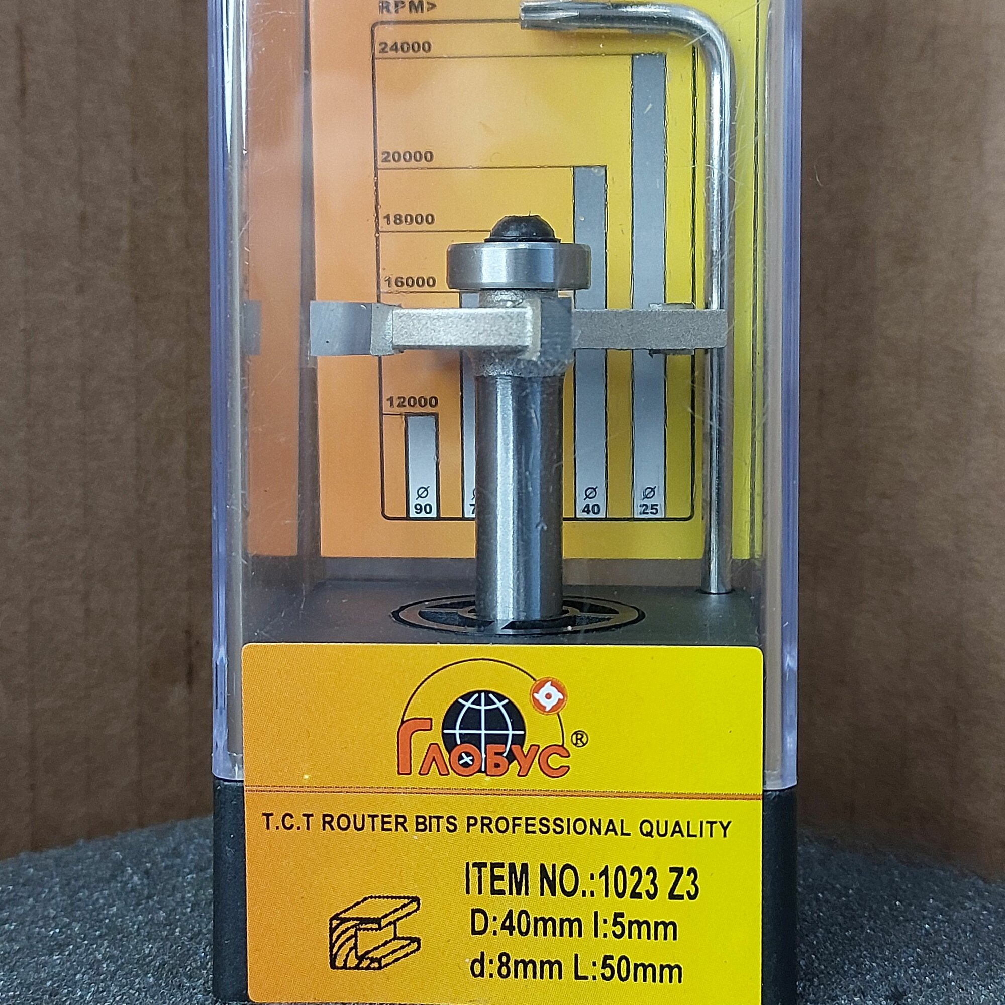 Фреза фальцевая Глобус 1023 Z3 D:40mm I:5mm d:8mm L:50mm фальцевая