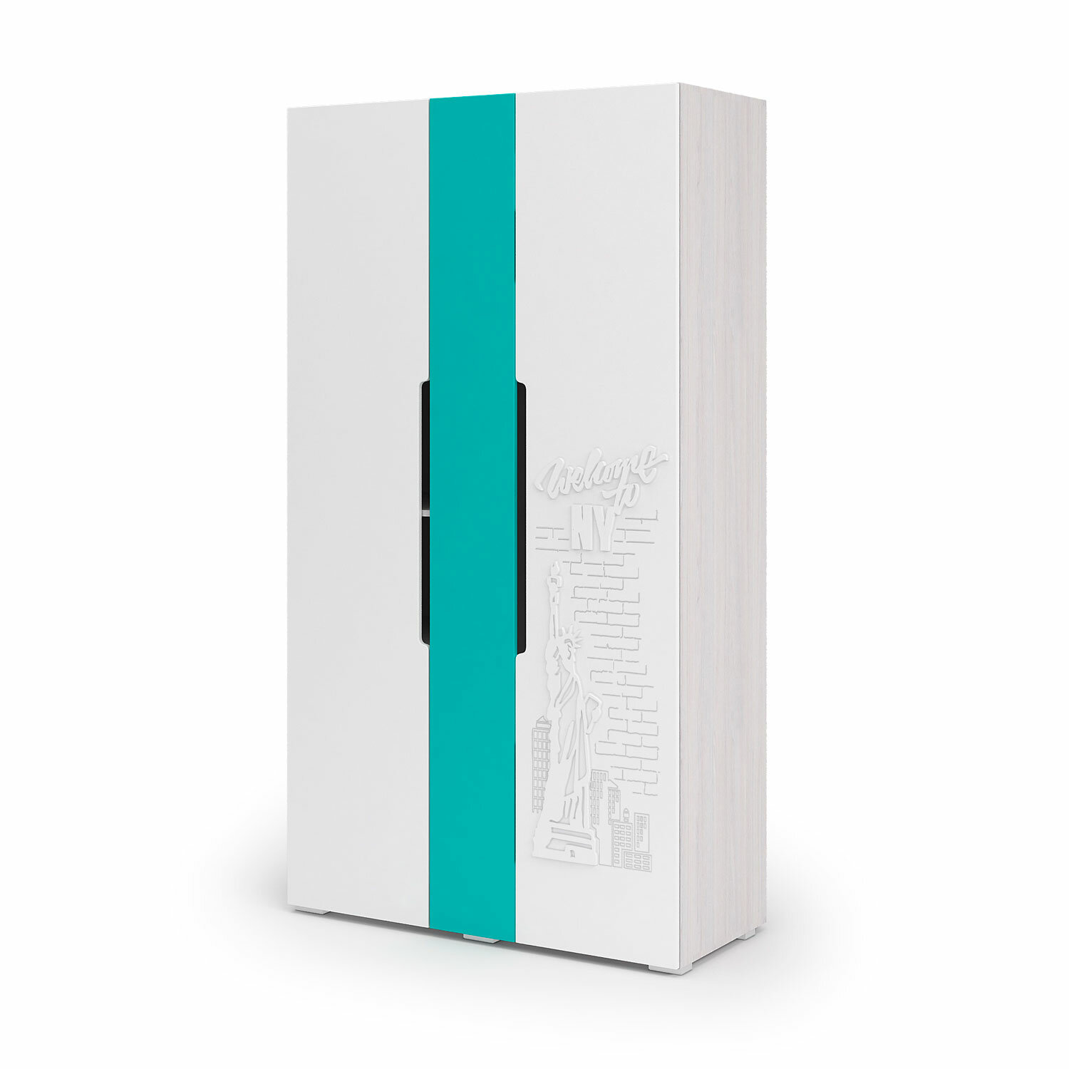 Шкаф для одежды в спальню МИА ШК 053 115,4х212х50 см, цвет анкор/металлик матовый