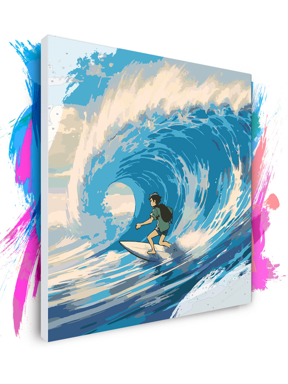 Картина по номерам на холсте Surfing by miyazaki, 90 х 90 см