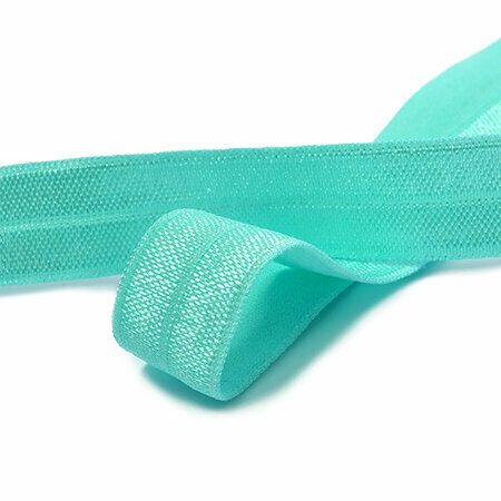 Резинка бельевая окантовочная (бейка эластичная) блестящая шир.15мм цв.201 мятный (10 метров)