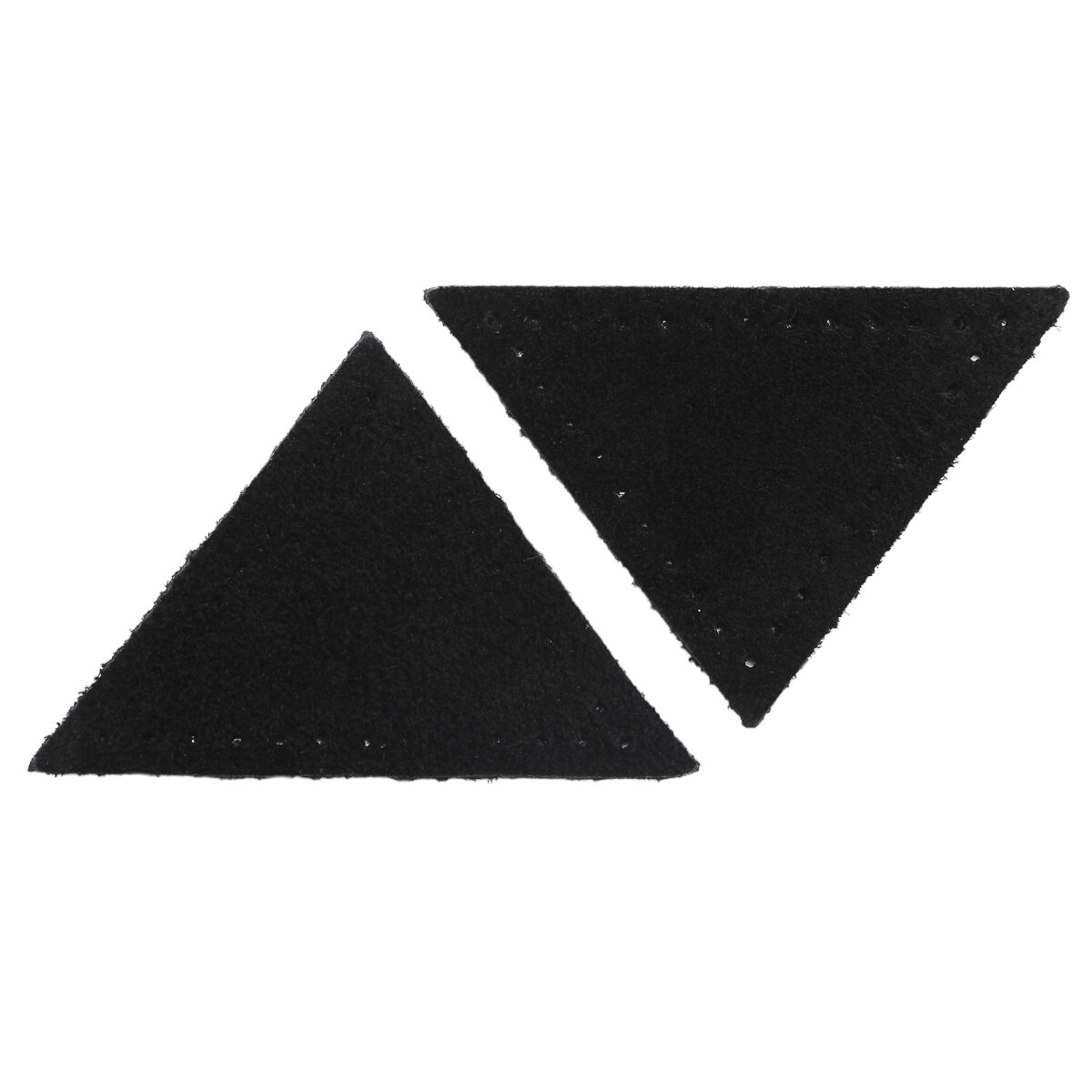 59901 Заплатки пришивные из замши, треугольник равнобедр, стор.5см, с перфорацией, 2шт/уп, 100%кожа (20 черный)