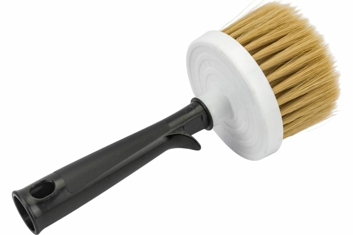 Маховая кисть DECOR d 80 мм со смешанной светлой щетиной и пластиковой ручкой