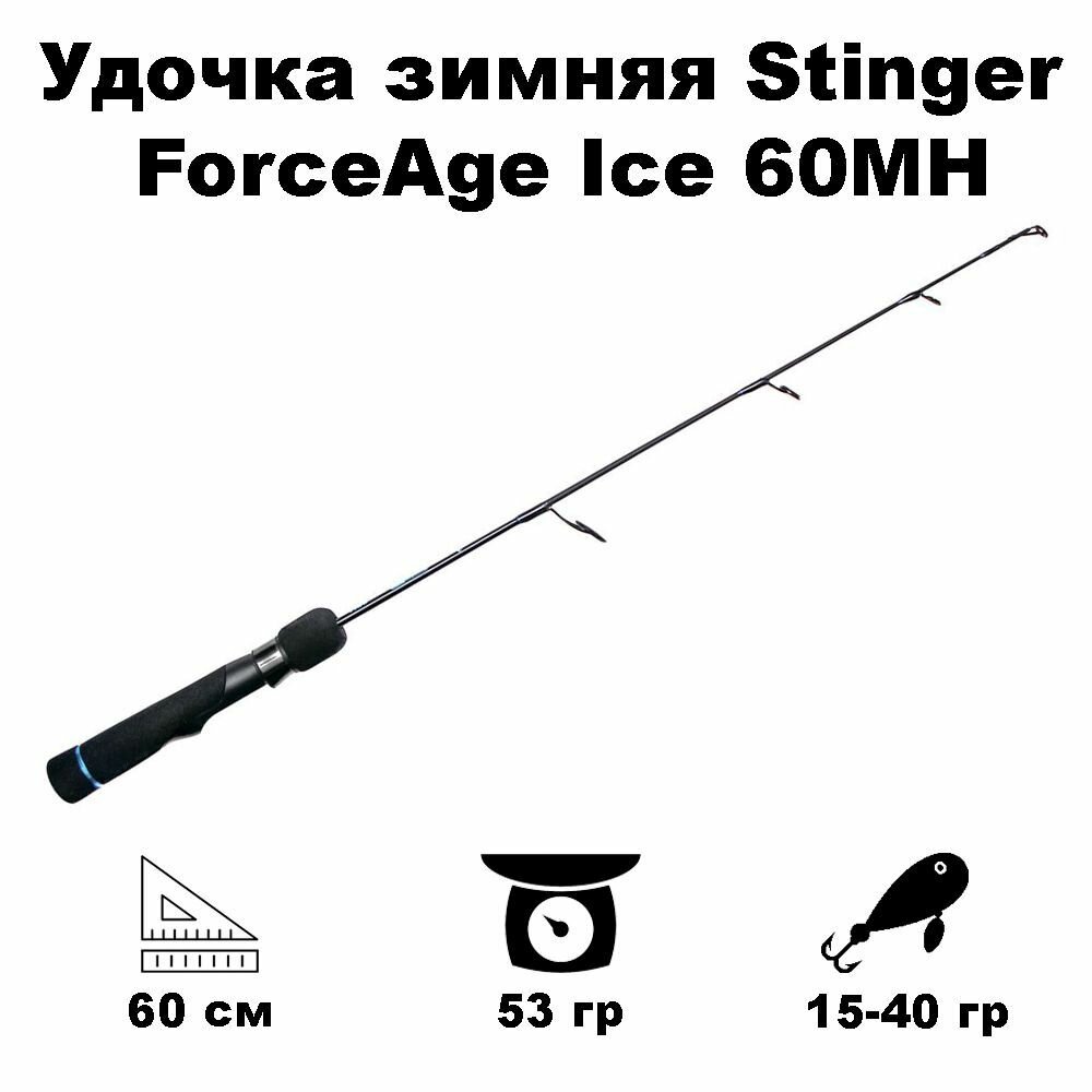 Удочка зимняя Stinger ForceAge Ice 60MH до 40гр