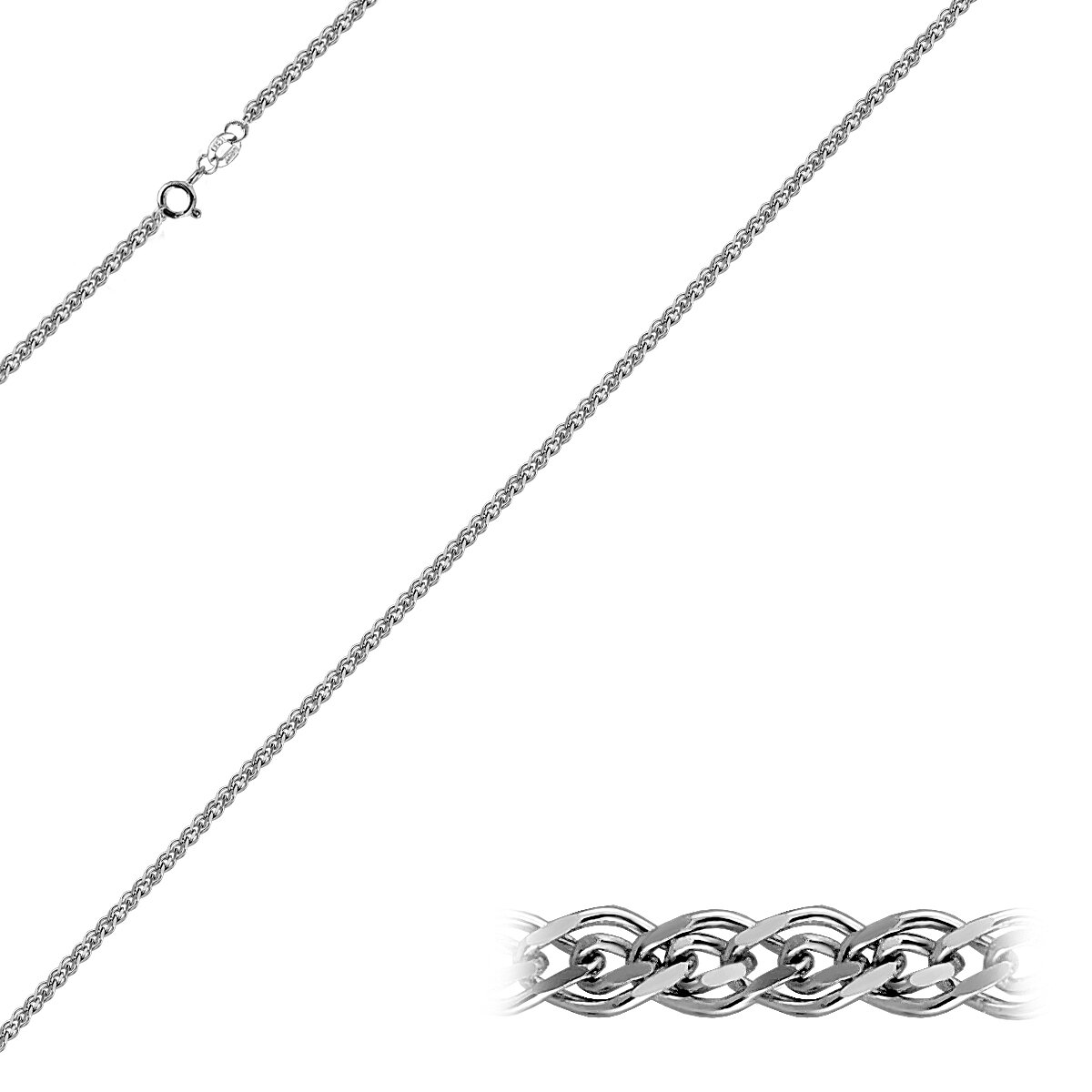 Цепь серебро, 925 проба, родирование