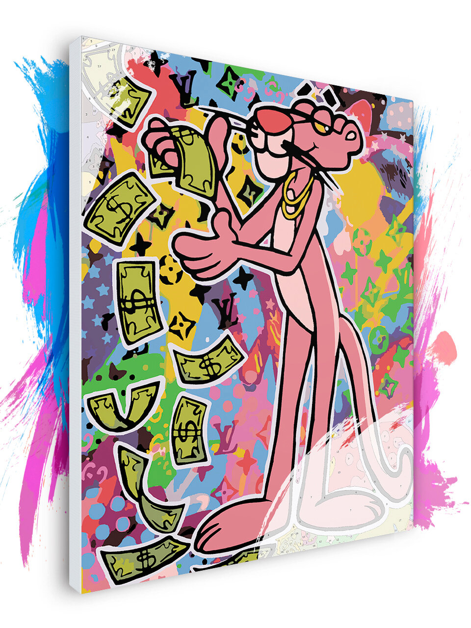 Картина по номерам на холсте Розовая пантера, 30 х 40 см