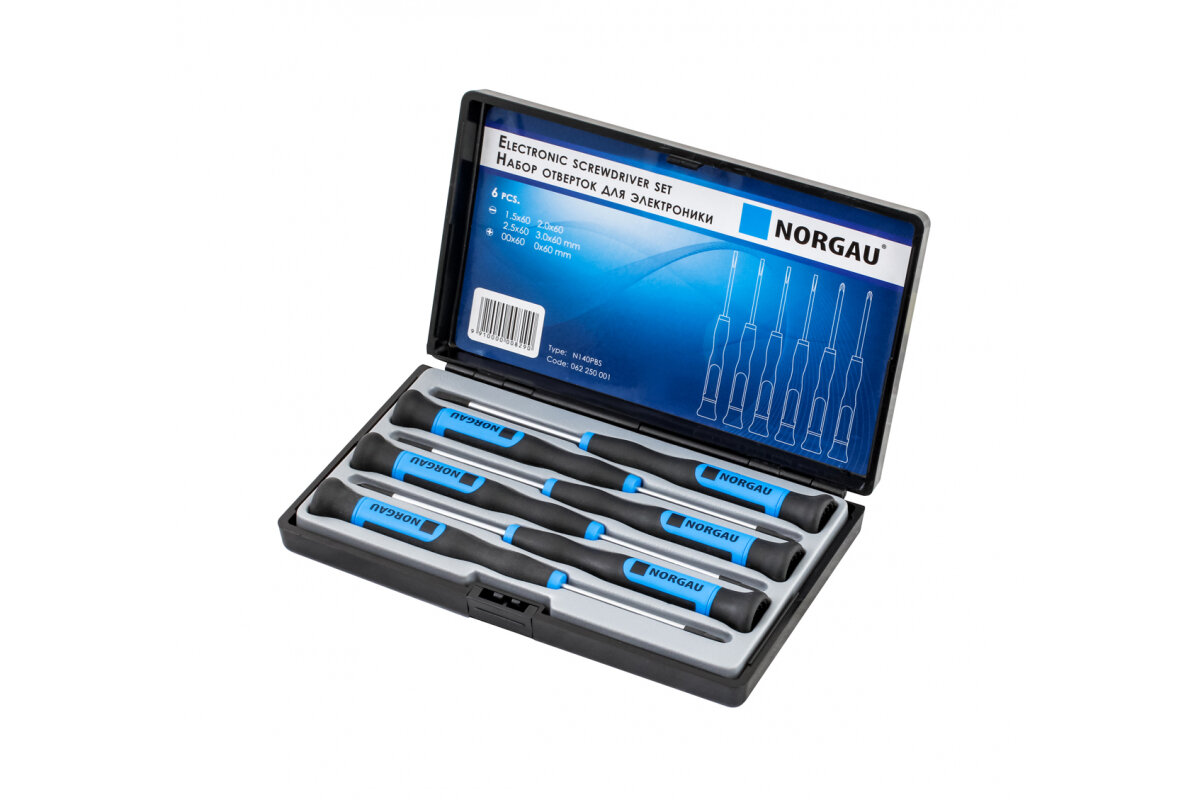 NORGAU Набор микроотверток Precision 6шт, N140PBS 062250001