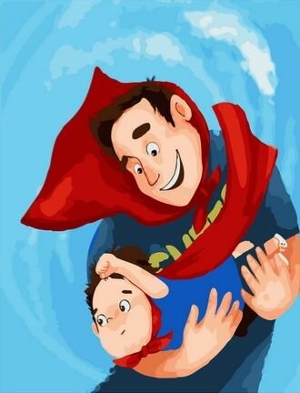 Картина по номерам "Маленький супермен" холст на подрамнике 40х50 см, GX42763
