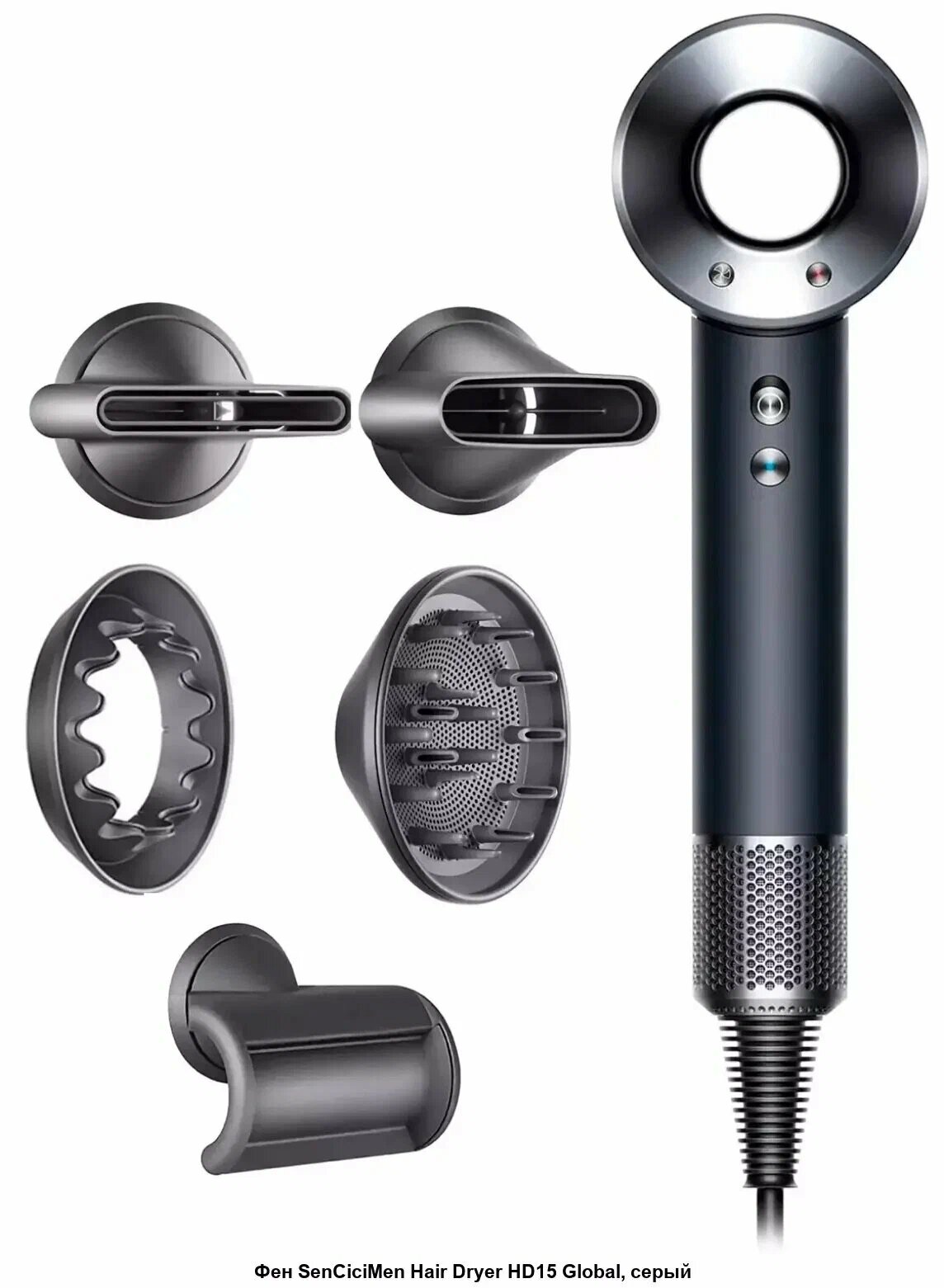 Фен профессиональный с ионизацией Самый мощный / Гарантия качества/серый