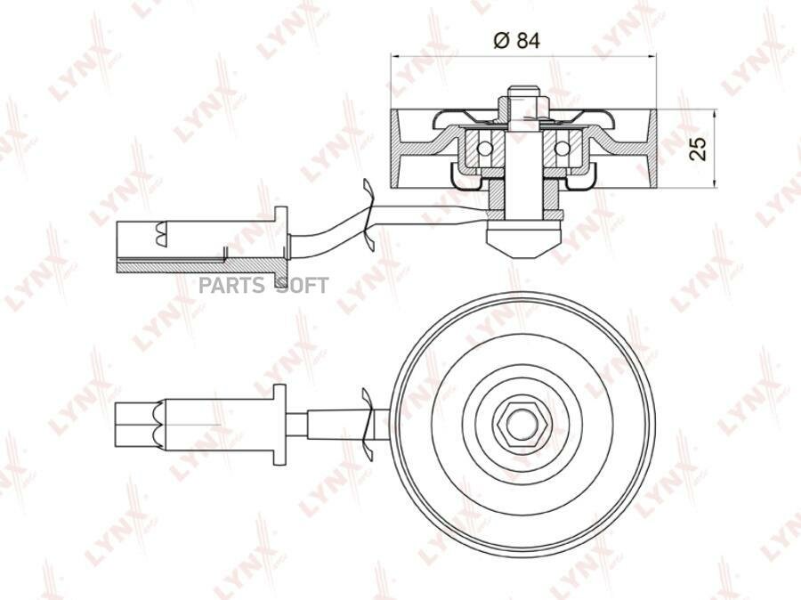 PB5019 LYNXAUTO Ролик натяжителя поликлин. ремня