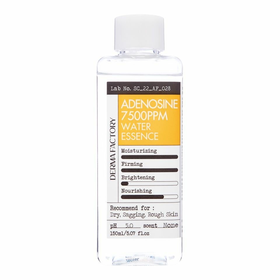 Derma Factory Эссенция для лица Adenosine 7500 Ppm Water, Увлажняющий, с аденозином, 150 мл