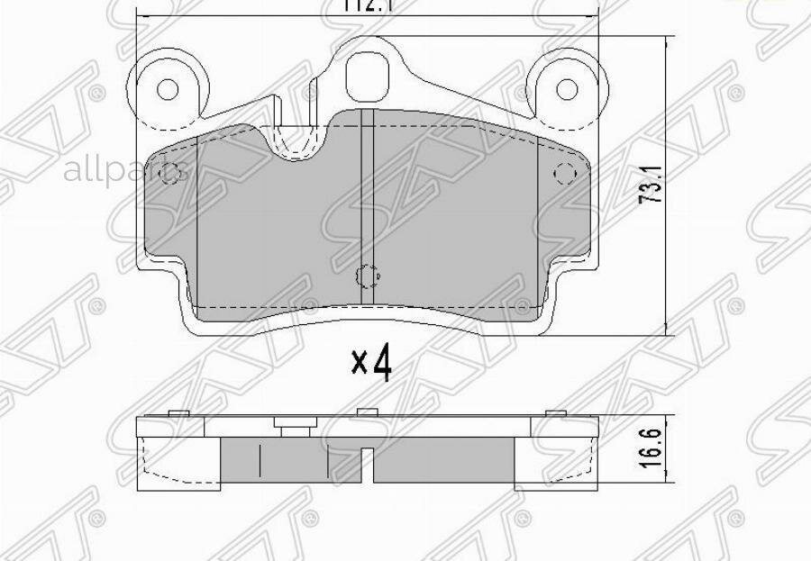 SAT ST-7L0698451B Колодки тормозные (Сзади) Audi Q7 05-15 / Volkswagen Touareg 02-10