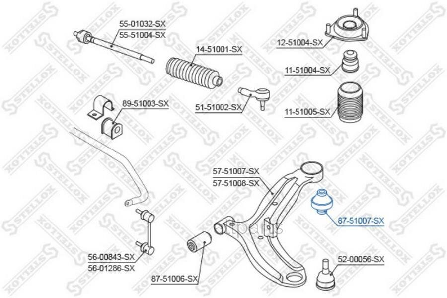 STELLOX 8751007SX сайлентблок рычага зад!\ Hyundai Accent all 99>