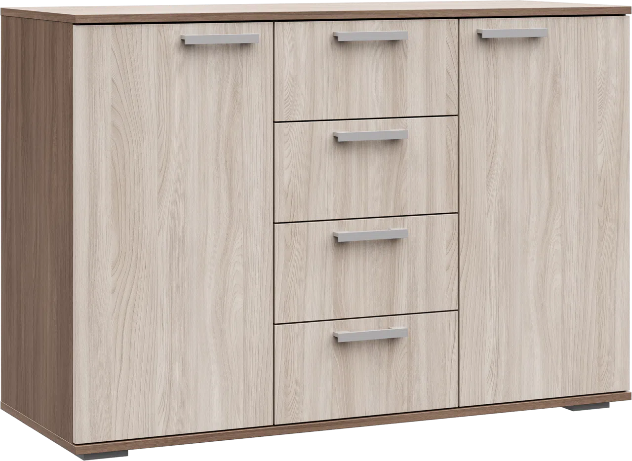 Комод К-2 с ящиками и дверцами, шимо тёмный/светлый (1200х460х830)