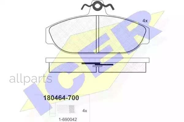 ICER 180464-700 Колодки торм пер volvo girling