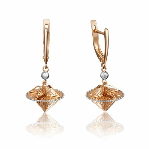 Серьги, красное золото, 585 проба