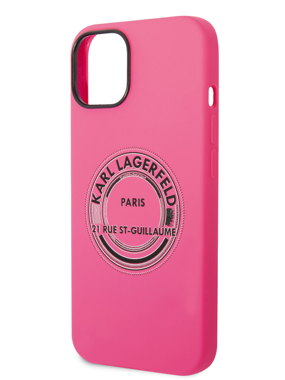 Lagerfeld для iPhone 14 Plus чехол Liquid silicone RSG Round logo Hard Pink