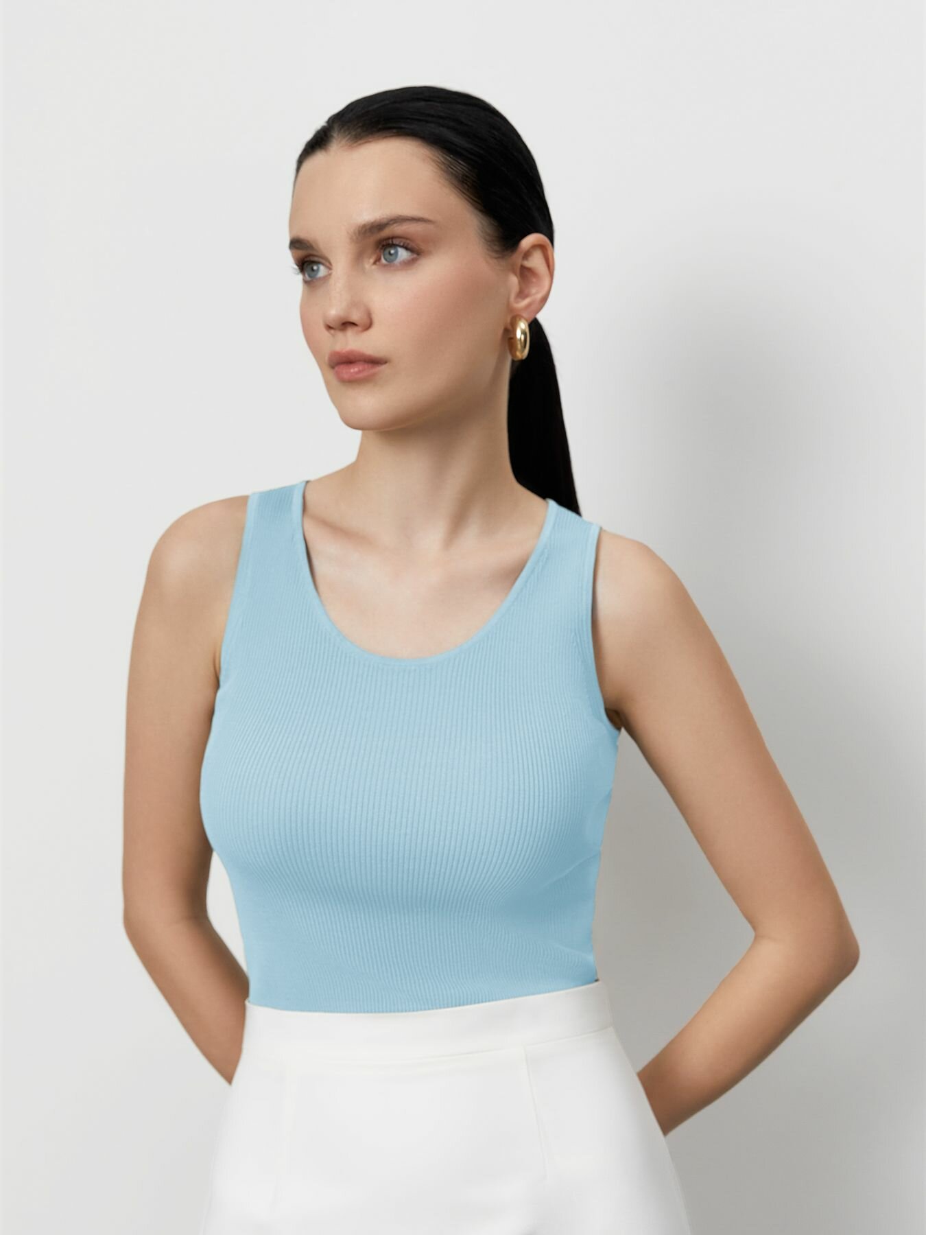 Топ JUST CLOTHES Весна-лето 2025, размер 50, голубой — фото 1