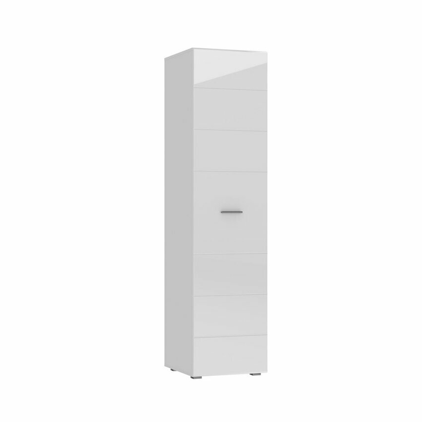 Шкаф для одежды 1-дверный Gloss, белый/белый глянец, МДФ фасады