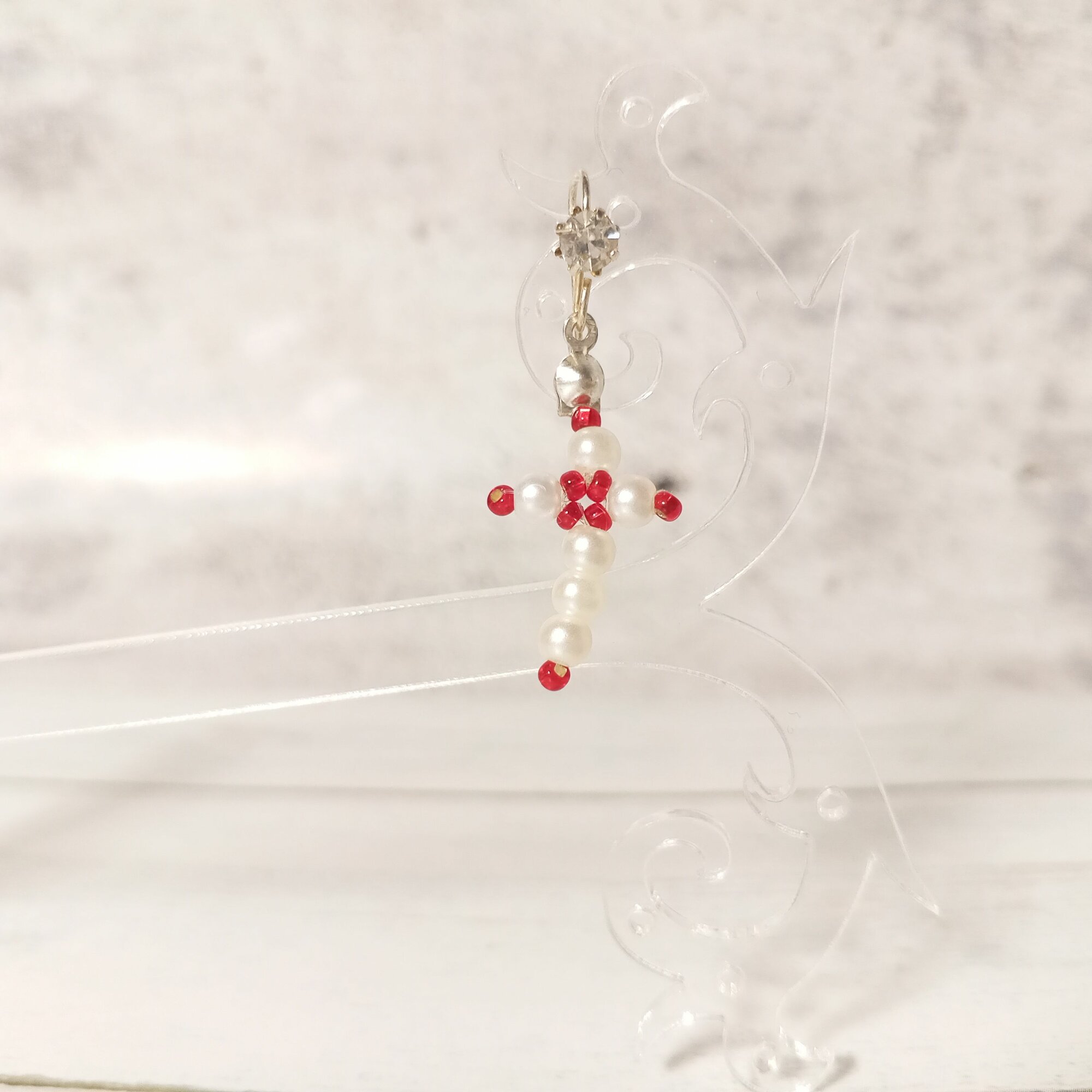 Моносерьга, жемчуг имитация