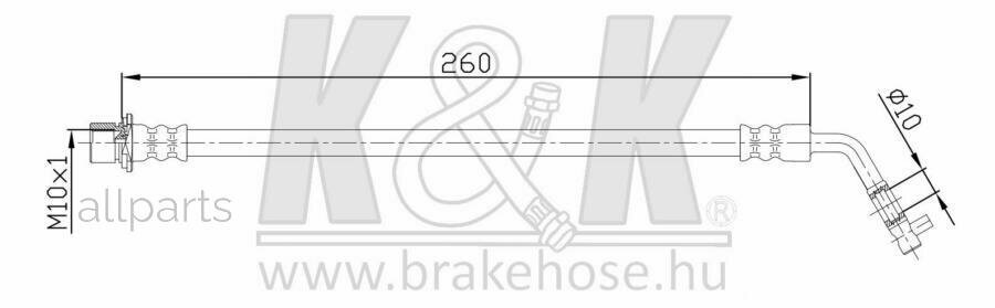 K&K FT2201 Шланг тормозной TOYOTA Previa (TCR1_ 2_) 2.4 2.4 4WD 05.90-08.00