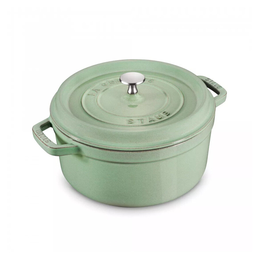 Кокот Staub La Cocotte 24 см 3,8 л, чугун, шалфей, п/к, для сервировки