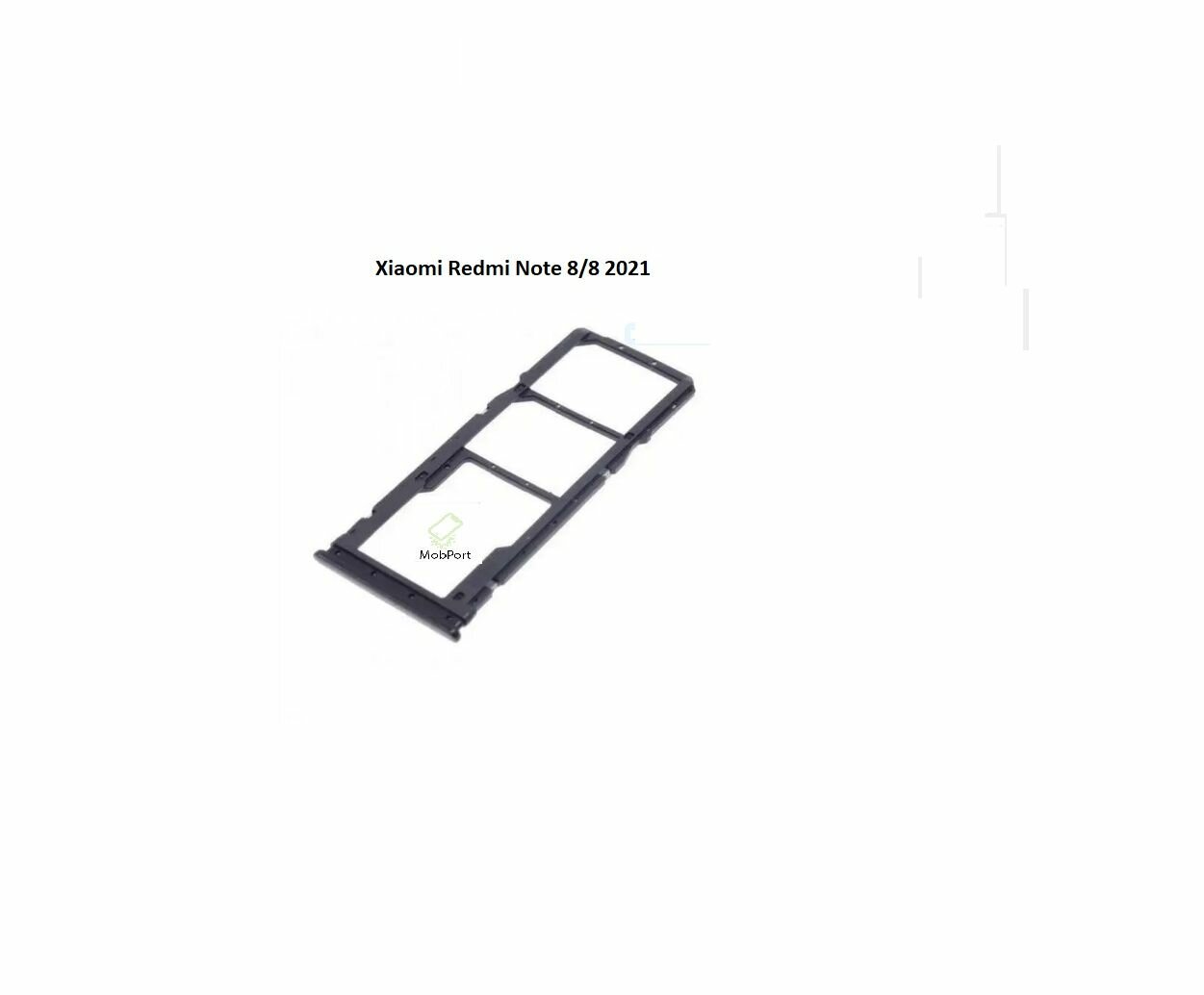 Держатель SIM-карты, металл, пластик, для Xiaomi Redmi Note 8/8 Pro 2021, черный