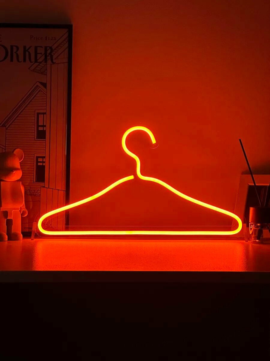 "Вешалка" неоновая вывеска, светильник