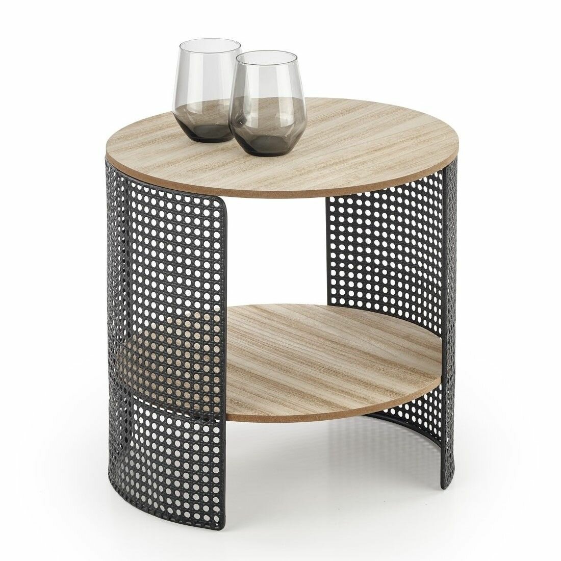 Журнальный столик HALMAR TRAFICA 41х41, натуральный/черный