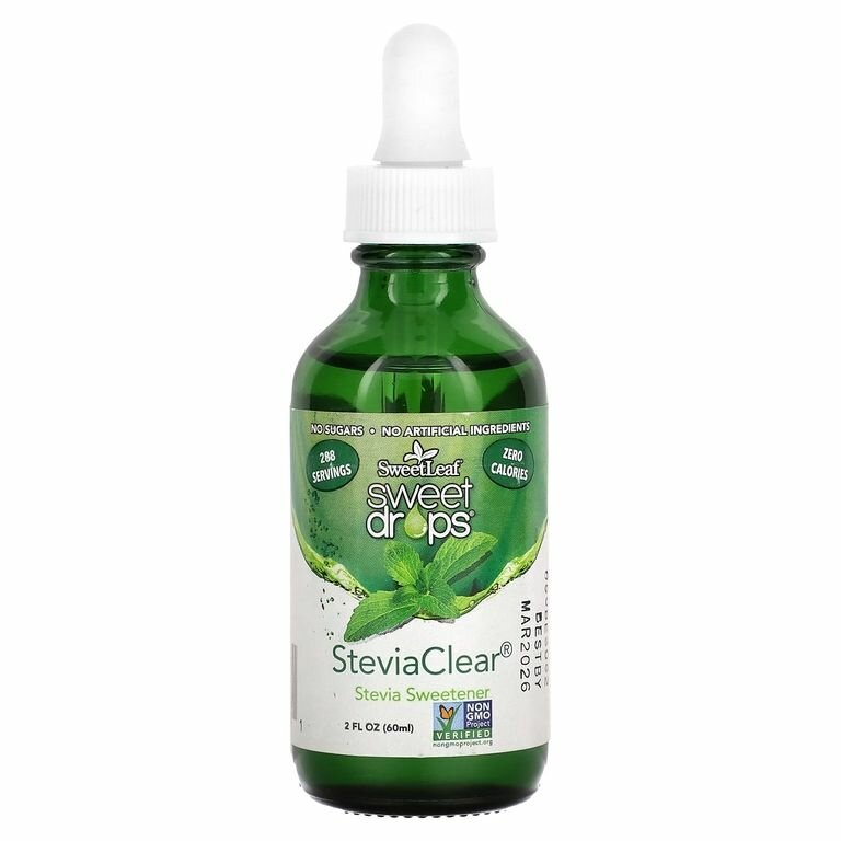 Wisdom Natural, Стевия, Sweet Drops Stevia, подсластитель, заменитель сахара, 60 мл