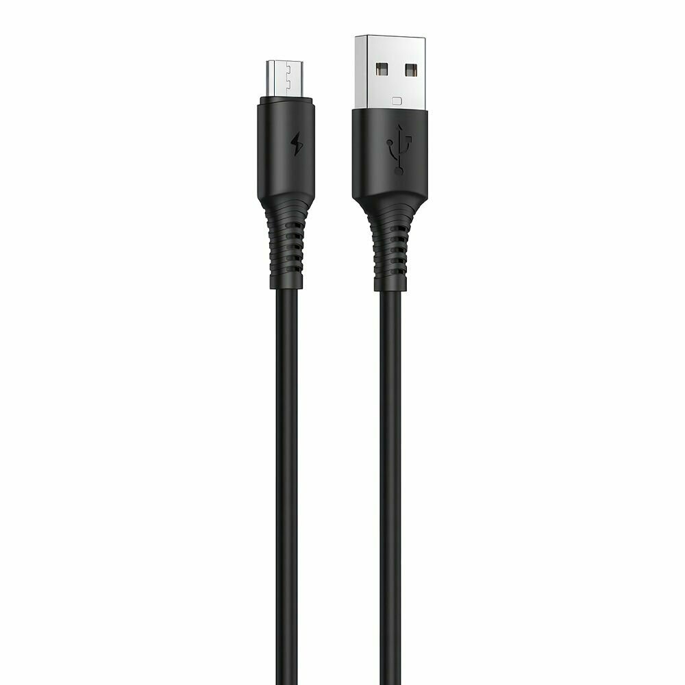 USB кабель BOROFONE BX47 CoolWay MicroUSB, 2.4А, 1м, PVC (черный)