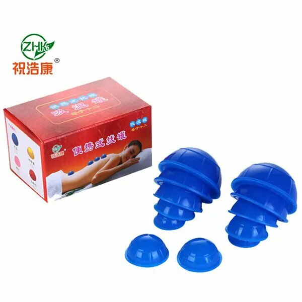 Банки массажные силиконовые вакуумные 863-1, набор 12 шт / уп