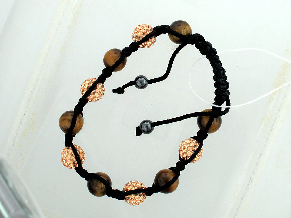 Браслет, гематит, стекло