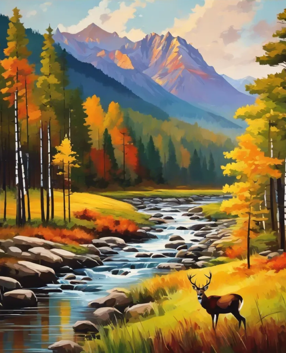 Картина по номерам "Осенняя природа" 40х50 см, хлопковый холст на подрамнике, акрил, Hobby Home