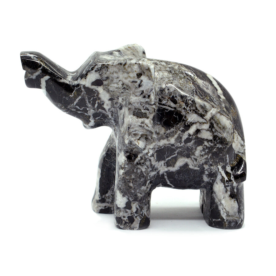 Слон чёрный мрамор №4 (100*40*80мм). .