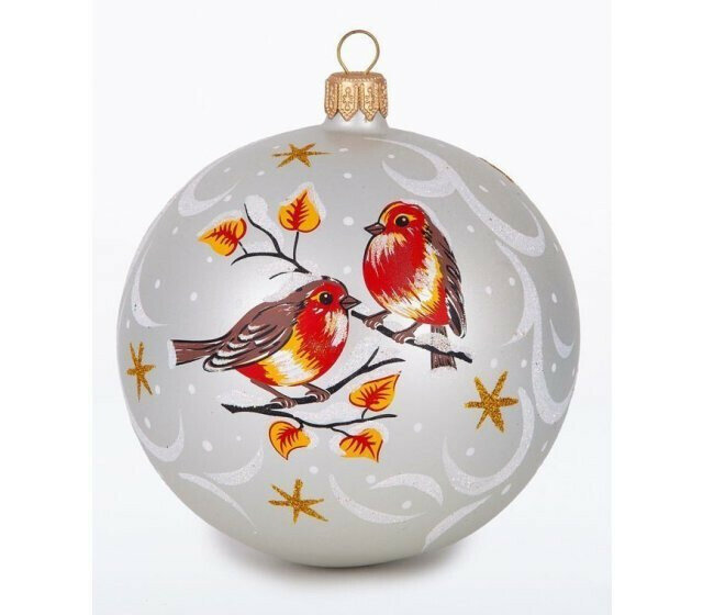 Елочный шар "Птички" 95мм