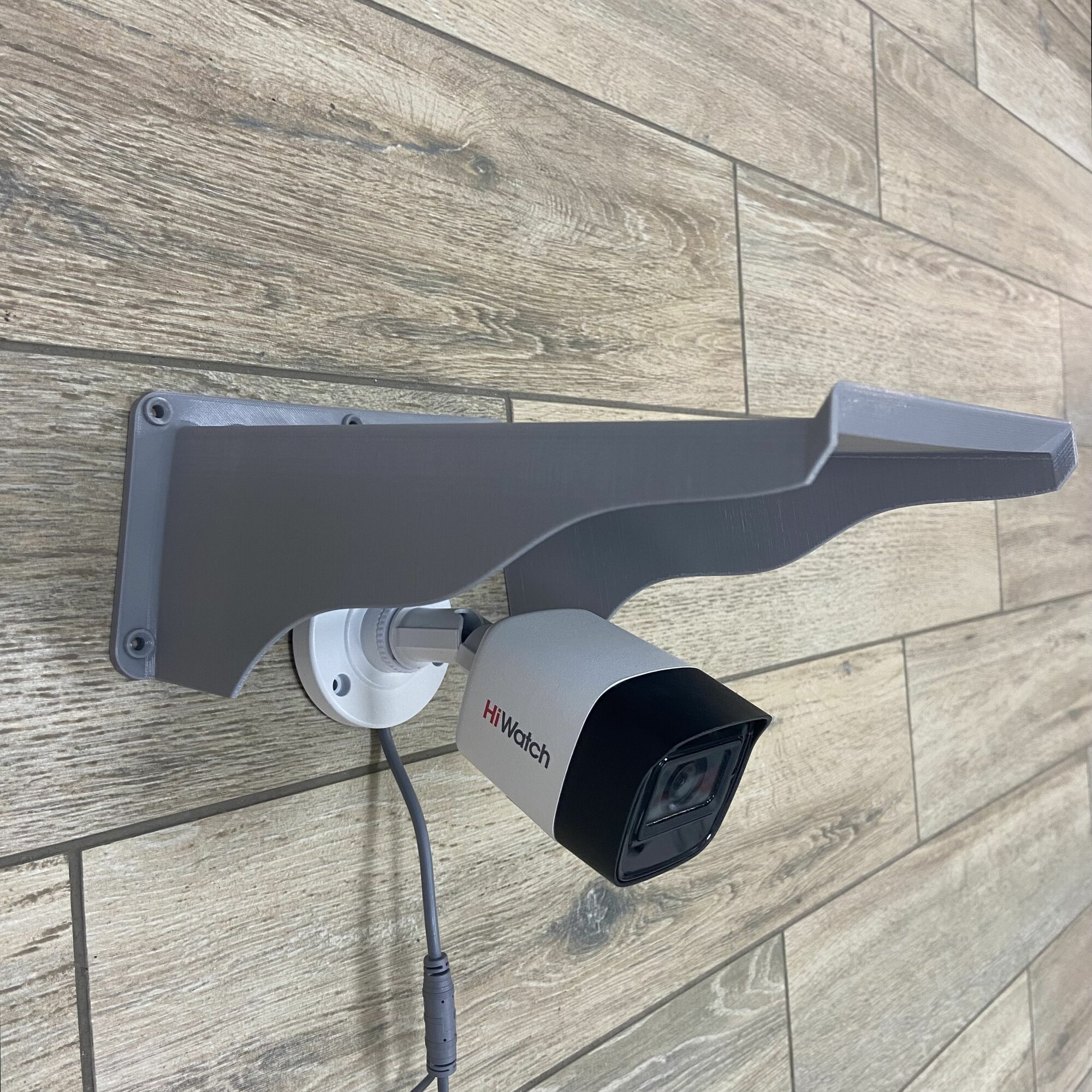 Уличный защитный козырек для камеры видеонаблюдения Ракушка-XXXL 24см 3D-печать HIKVISION HIWATCH DAHUA (серый) защита камеры от дождя, льда, снега, птиц.