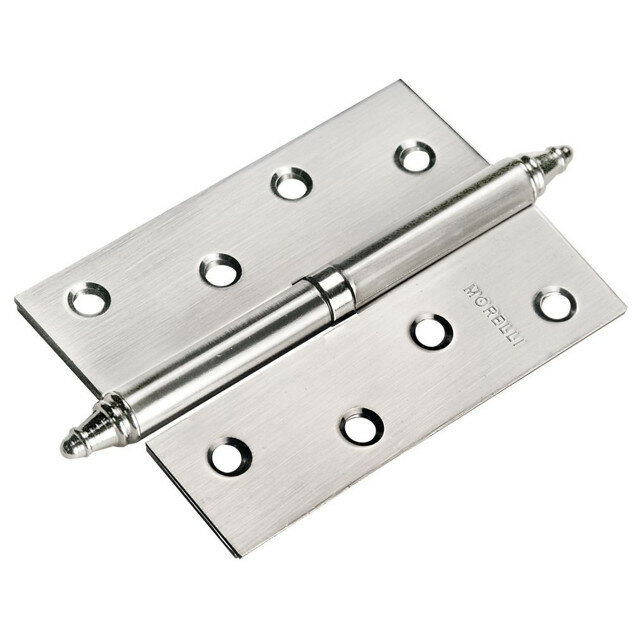 MORELLI разъемная петля 100х70х2,5 мм L никель с коронкой для мебели монтажное крепление