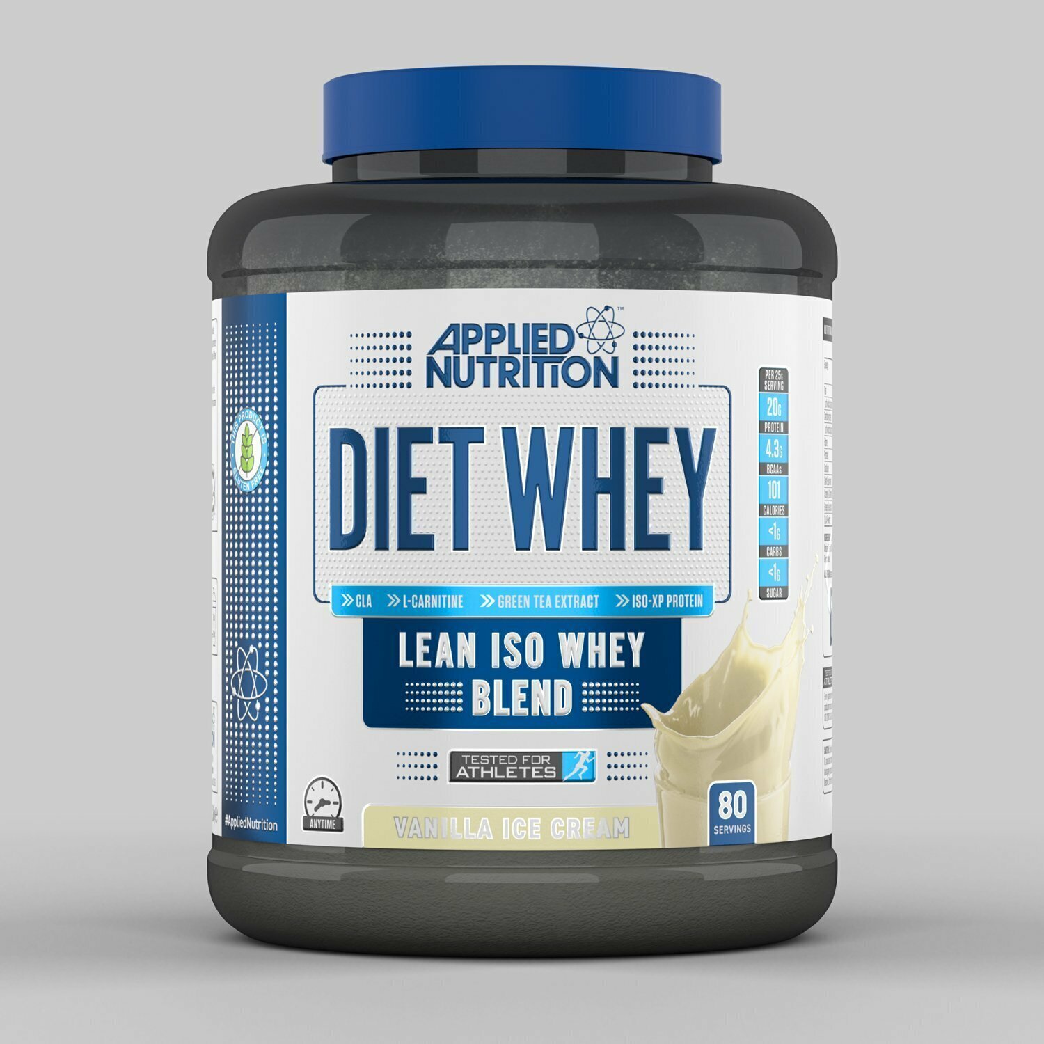 Сывороточный протеин Applied Nutrition DIET WHEY, белковый коктейль для похудения, ванильное мороженое, 1800 гр