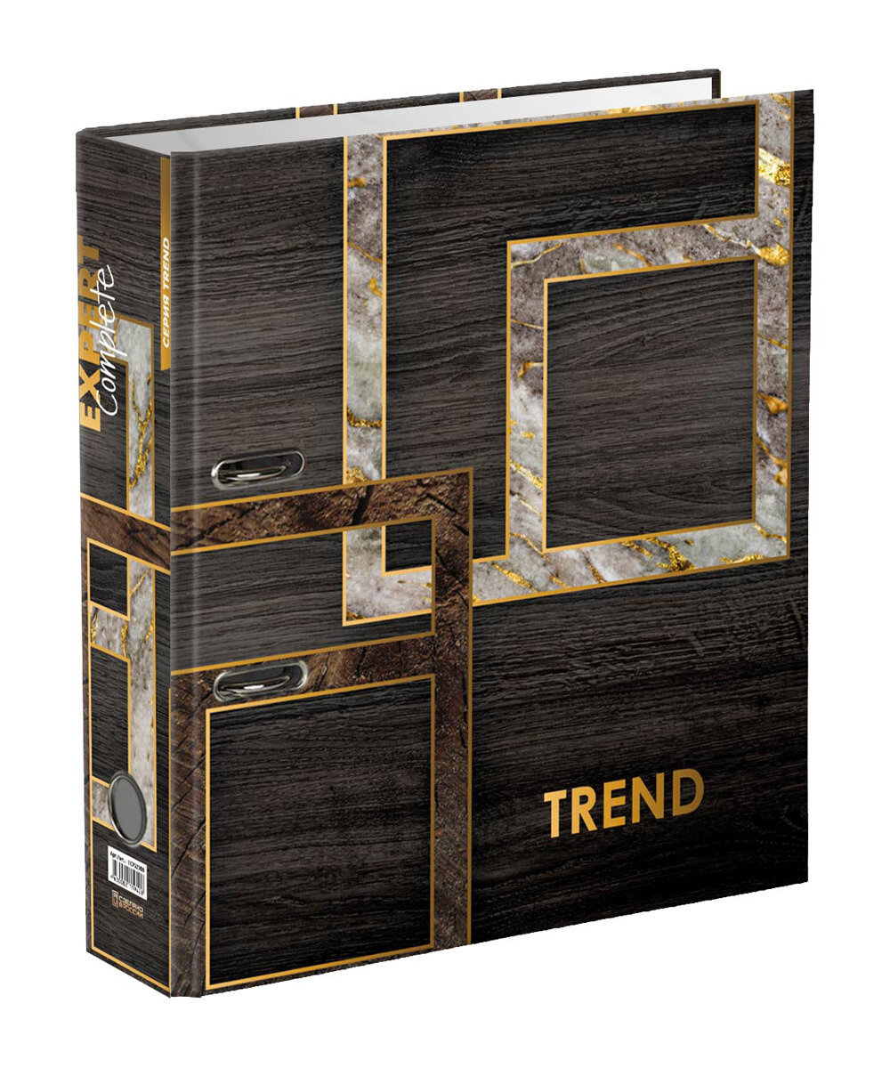 Папка-регистратор "Expert Complete" ламинир. "Wood&Stone" 75 мм 10 шт. Trend A4 арочный механ. венге EC752703