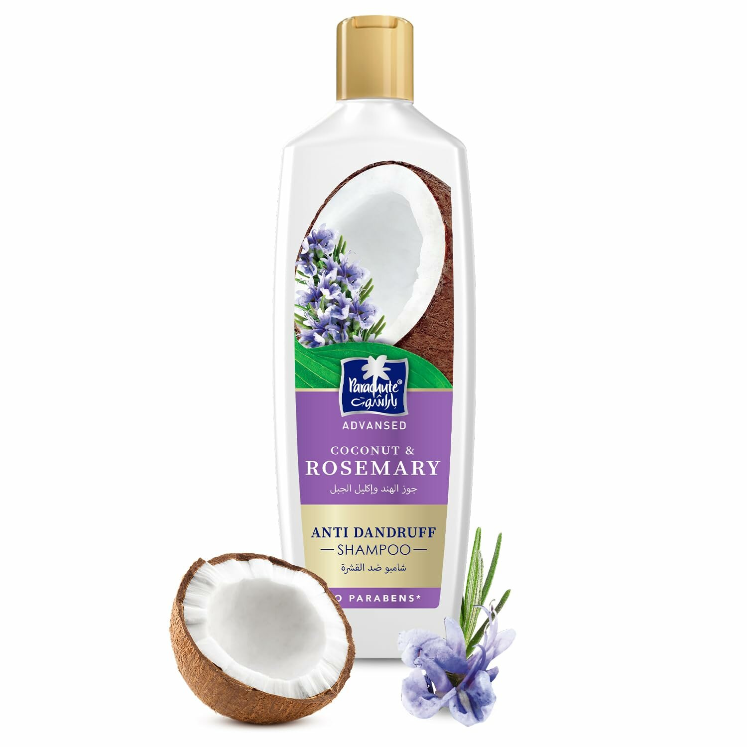 Coconut & Rosemary Shampoo ANTI DANDRUFF, Parachute (Шампунь против перхоти с кокосом и розмарином, без парабенов, Парашют), 340 мл.
