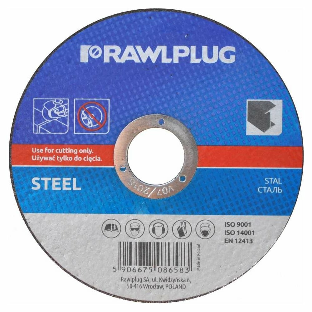 Отрезной корундовый круг по металлу RAWLPLUG RT-CDM-230/19