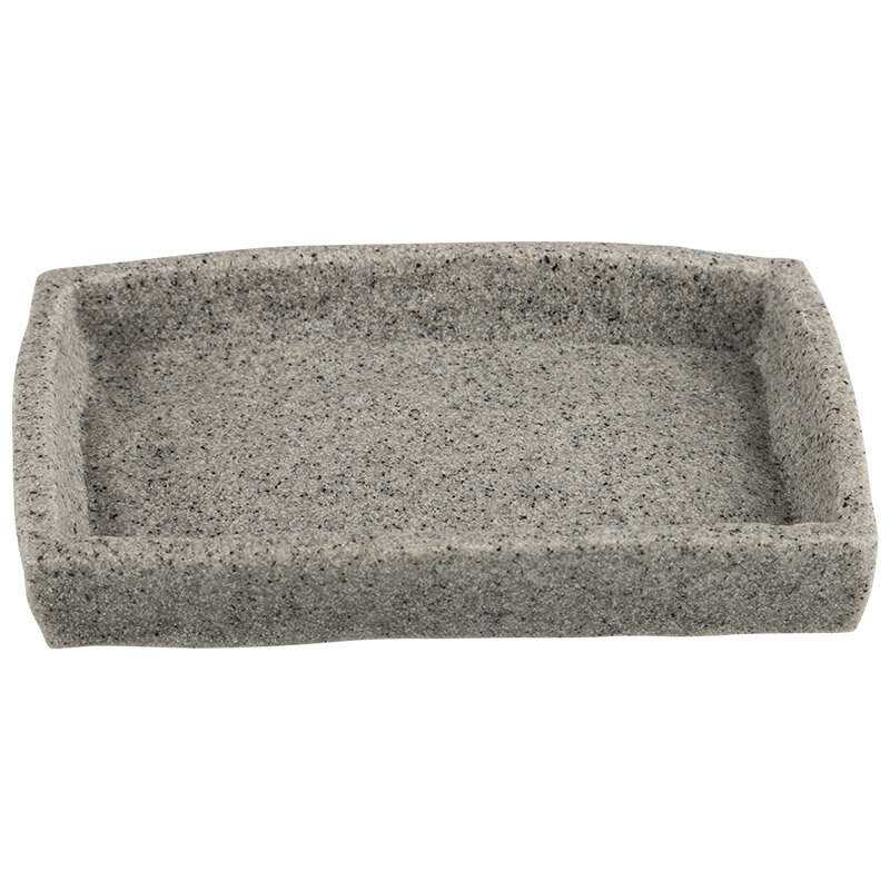 Мыльница настольная LEONORD "Amsterdam", полирезин, серая, 13х9х3.5 см