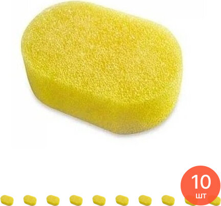 Мочалка для тела York / Йорк Для нее овальная поролон 145×95×50мм / губка для душа (комплект из 10 шт)