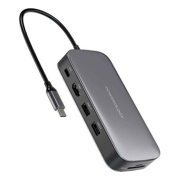 Хаб Powerology USB-C Hub & SSD Drive 256GB PD 100W (PWSDHB256) Gray