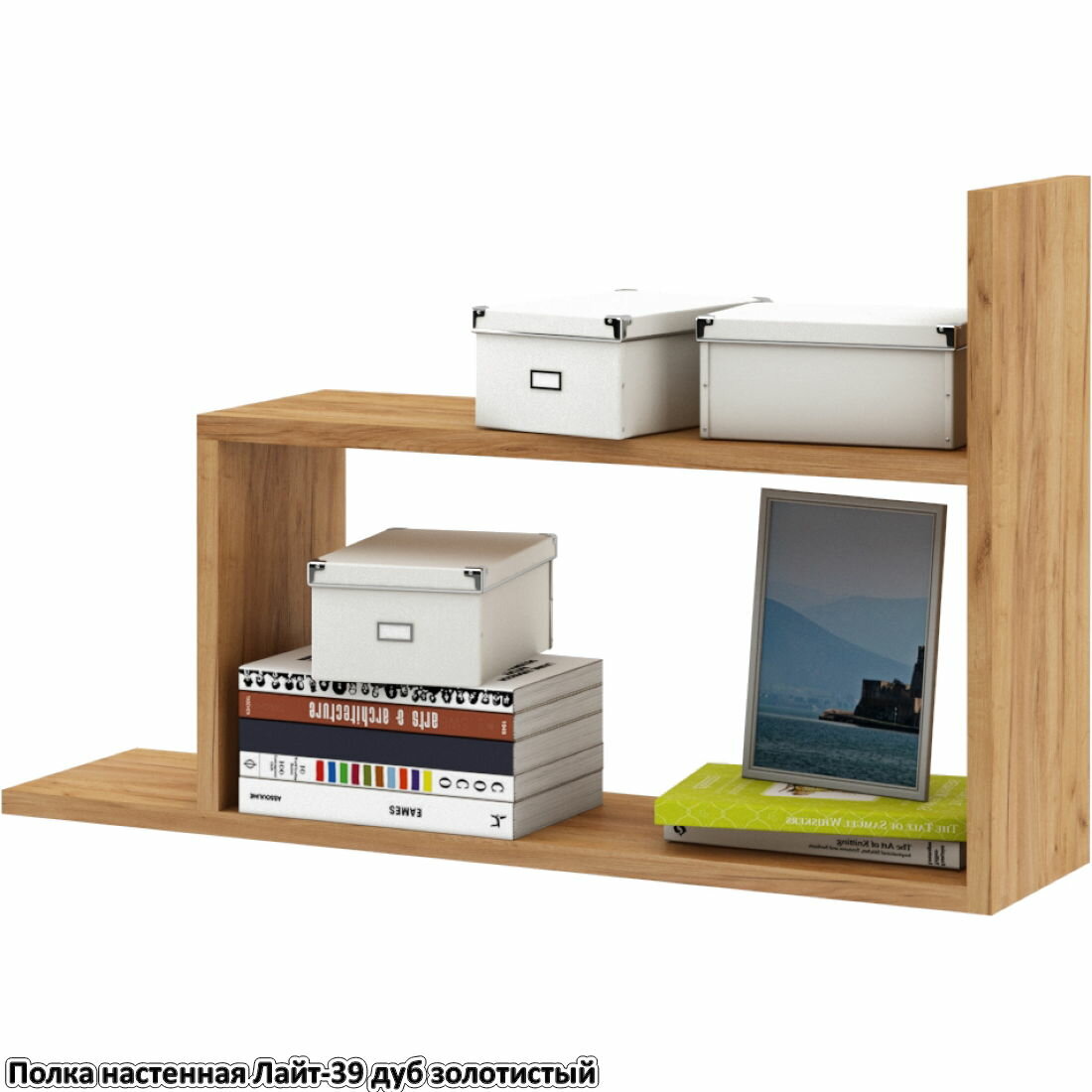 Полка Лайт-39 Дуб-золотистый, ЛДСП, МФ Владимир VMF, 70х43,2х17 см.