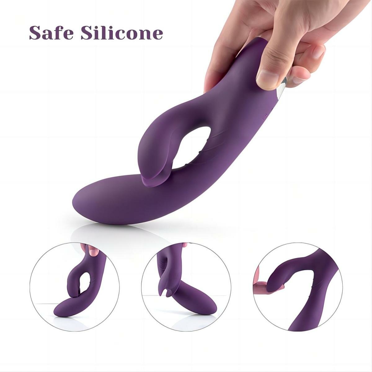 Вибромассажер для клитора и G-точки Jade Rabbit Vibrator, сливовый
