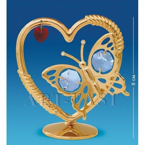 Фигурка Сердечко с бабочкой с цв. кр. A7959 Crystal Temptations, Металл, кристалл