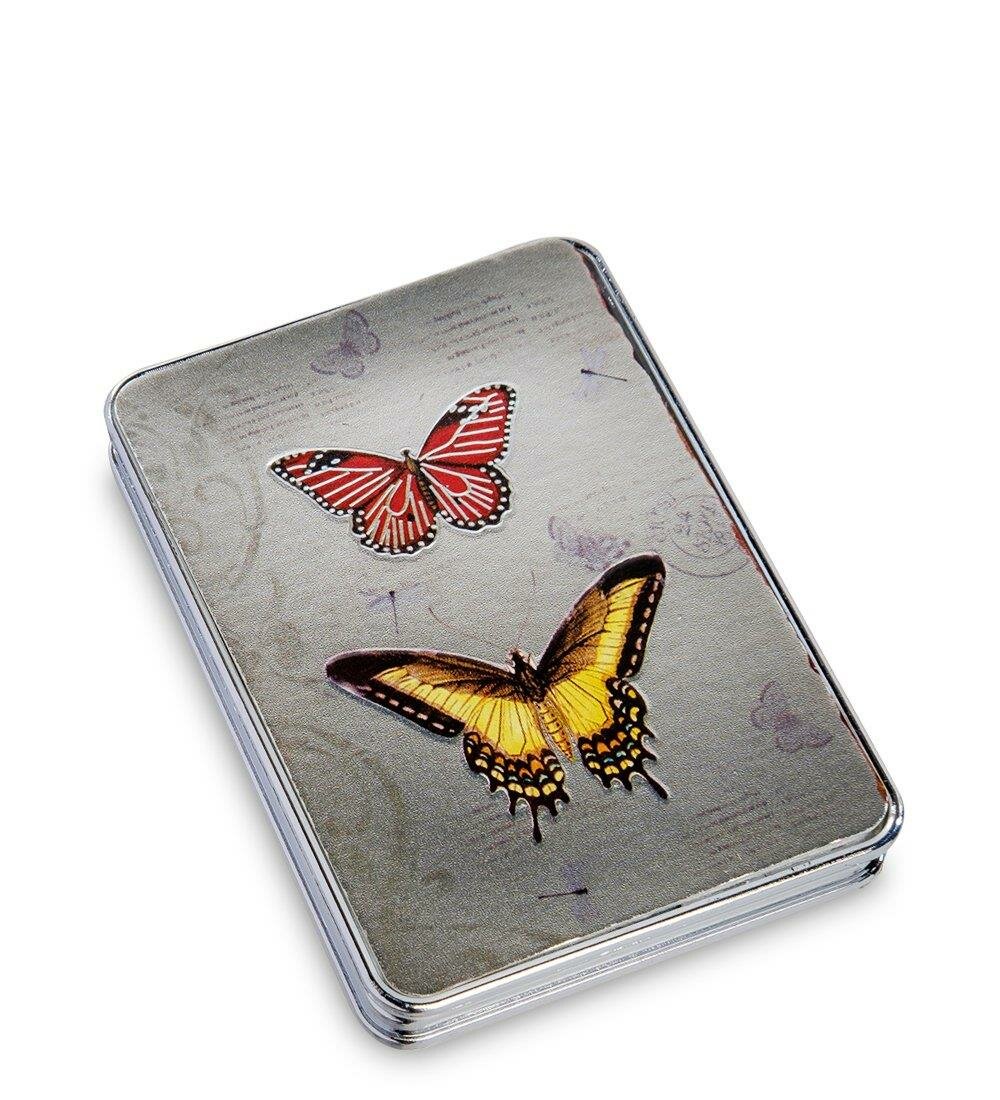 Зеркало метал прямоугольное "Бабочки" A2116521 разностор, Пластик